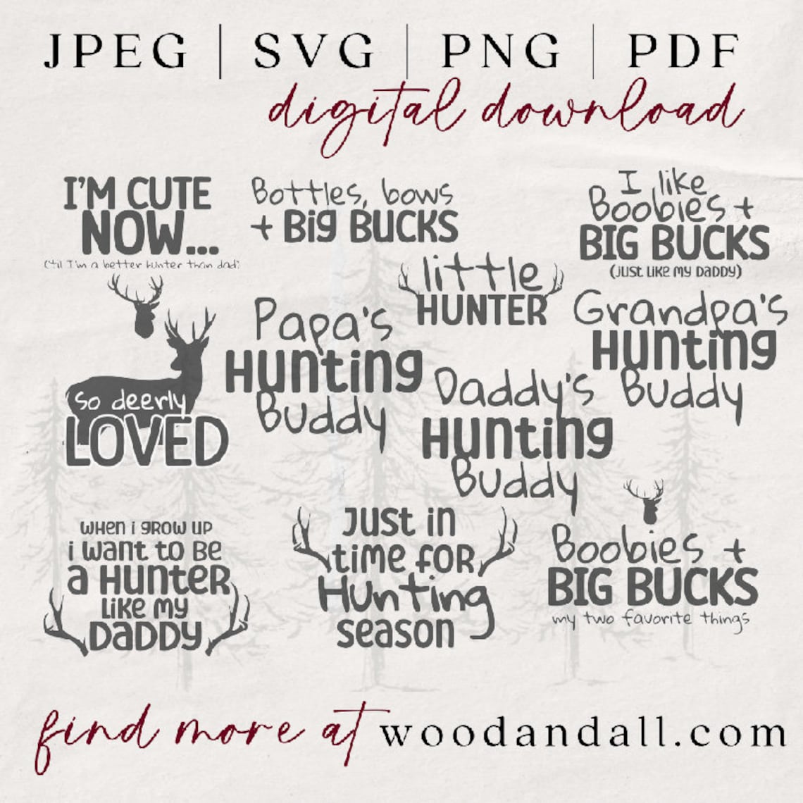 Baby Hunter SVG Bundle 11 SVG PNG Designs Future Hunter - Etsy