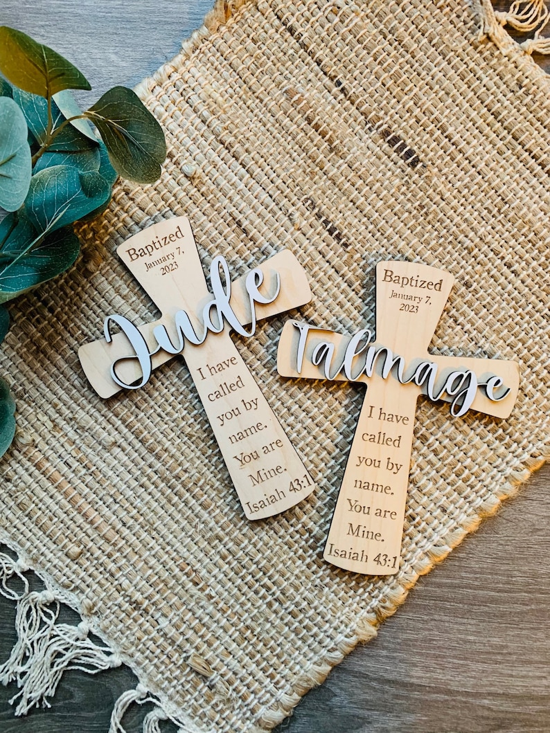 Baptism Cross Keepsake SVG Kids Baptism SVG Baptism Favors - Etsy