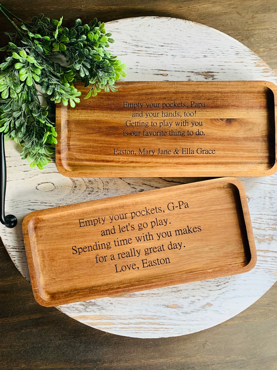 Empty Your Pockets Tray - Custom Engraved - Daddy, Papa, Grandpa ...