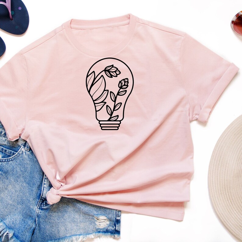 Floral Lightbulb SVG Flower Light Vector Lightbulb Clipart Lightbulb ...