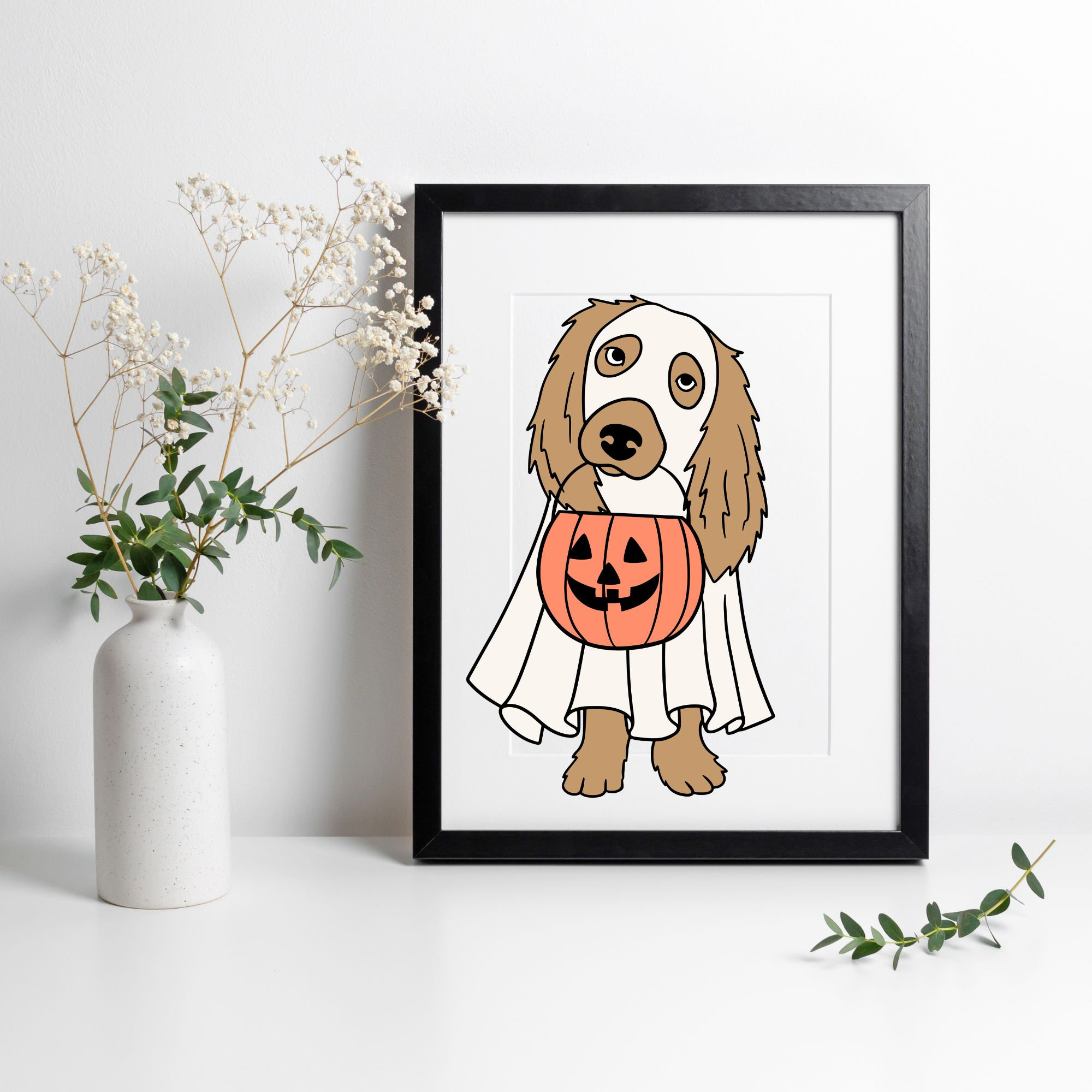 Ghost Dog Halloween Svg Ghost Dog Retro Spooky Season Svg - Etsy