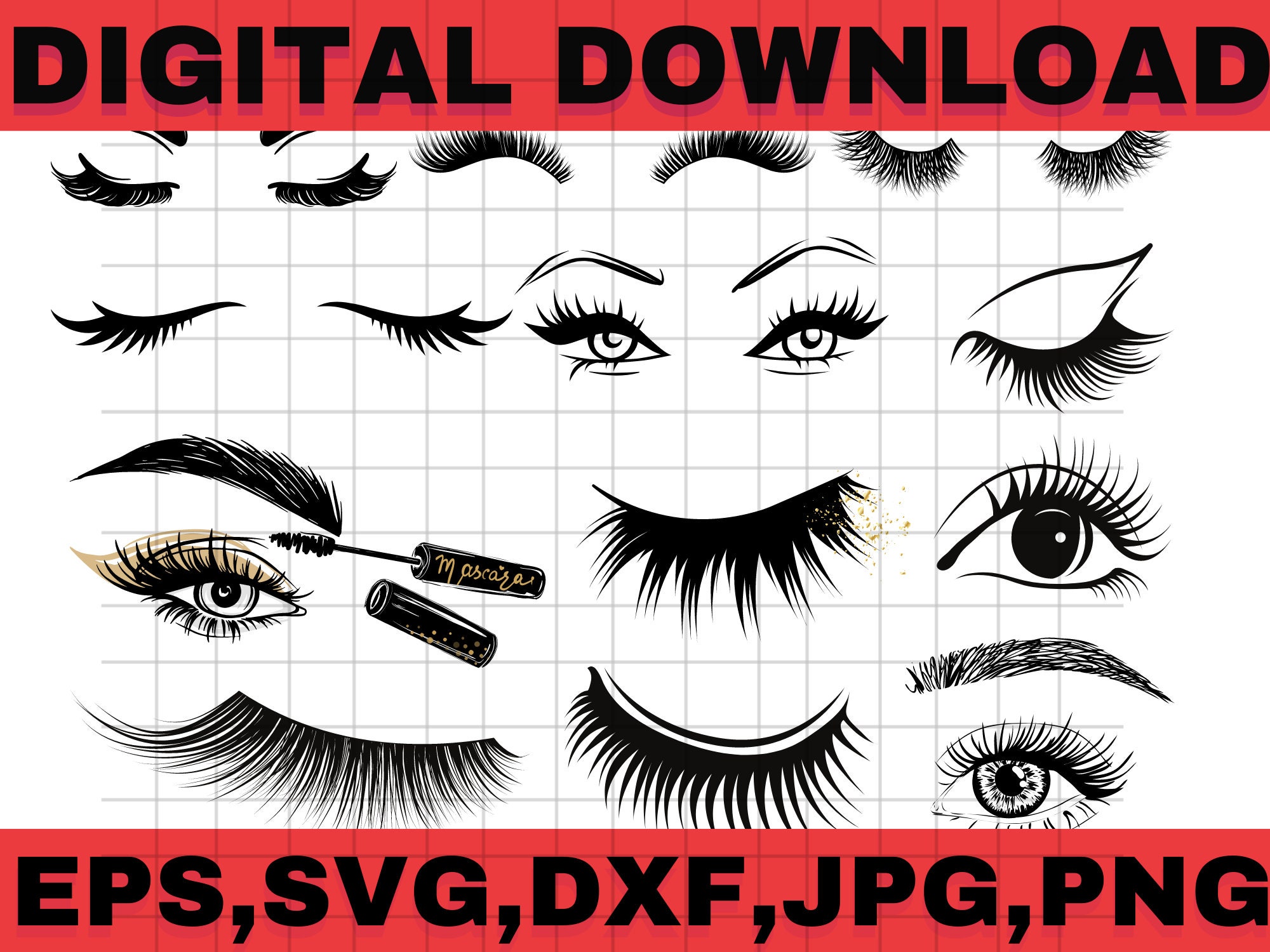 Eyelash Svg Eyelash Svg Bundle Eyelashes Svg Eye Lashes Etsy