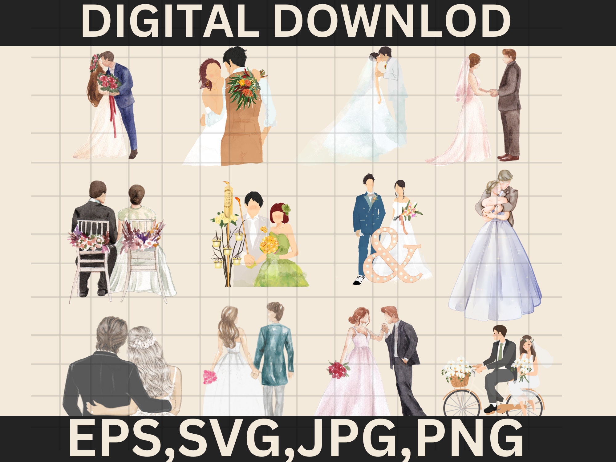 Wedding Couple Svg Bundle Couple Svg Bundle Anniversary Svg Bundle ...