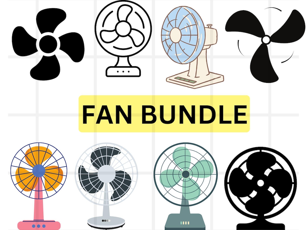 Fan Clipart SVG\ Fans Silhouette\ Ceiling Fan\ Floor Lufter, Desktop ...