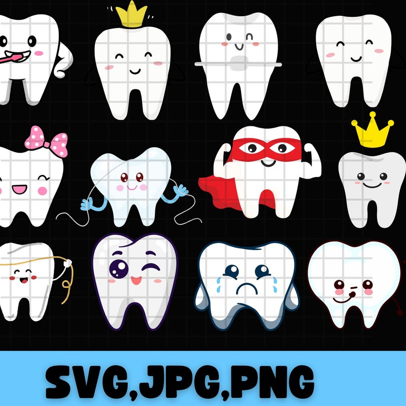 Cute Tooth Clipart - Etsy