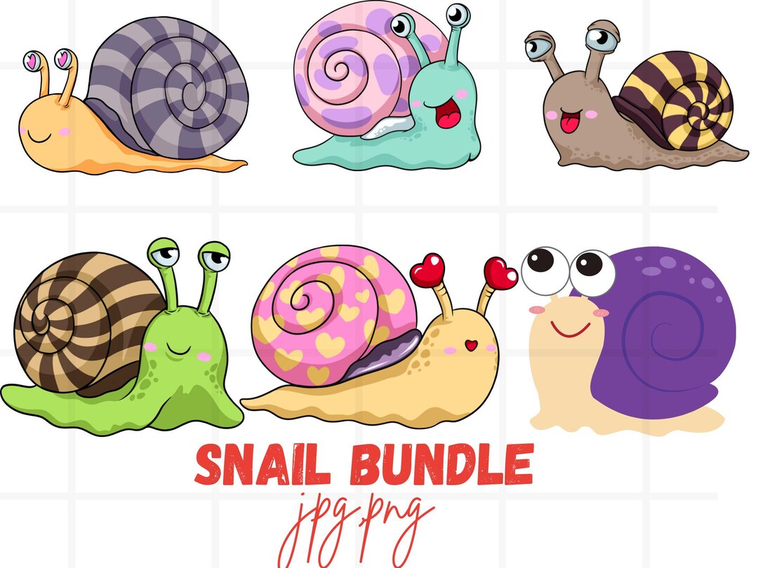 Watercolor Cute Snail Clipart\ Spring Summer Snail Garden Nursery ...