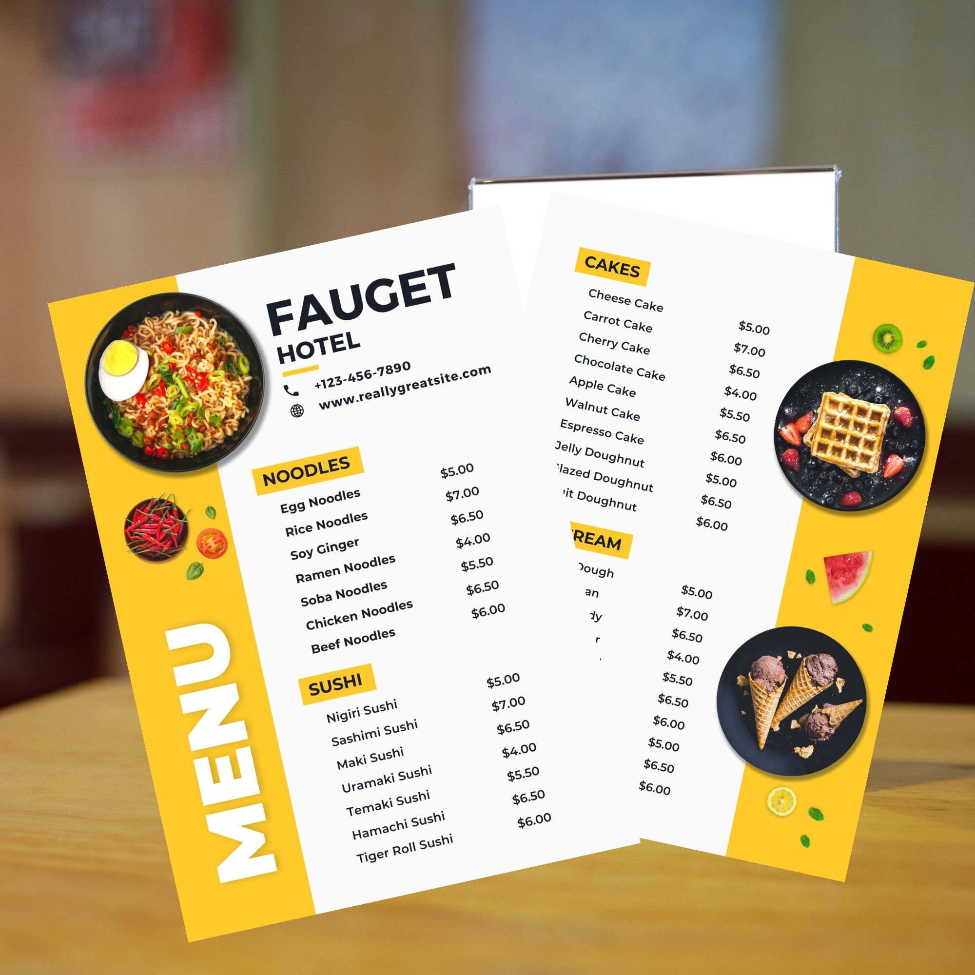 Restaurant Menu Template\ Food Menu Template\ Editable Restaurant Food ...
