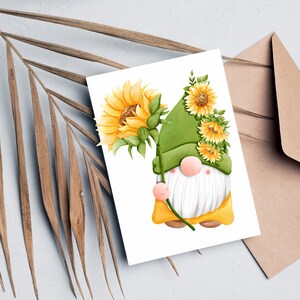 Sunflower Gnome Clipart\ Summer Gnome Png\printable Artwork\ PNG Files ...