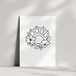 Floral Paws Svg\ Pet Paw Svg\ Flower Cat Paw SVG\ Paw Print Svg\ Pets ...