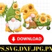 Sunflower Gnome Clipart Summer Gnome Pngprintable Artwork PNG Files ...