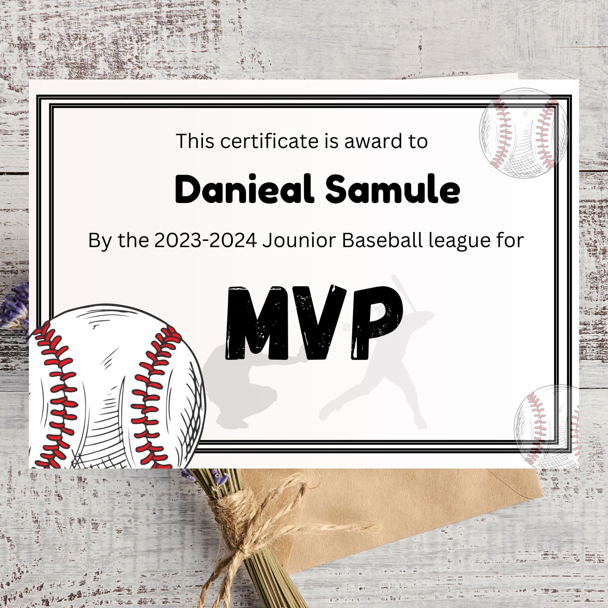 Editable Baseball Award Certificate Bundle Team Party Canva - Etsy