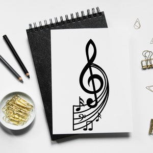 Music Notes Swirl Digital Cut File SVG\ for Cricut Silhouette\ Cutting ...