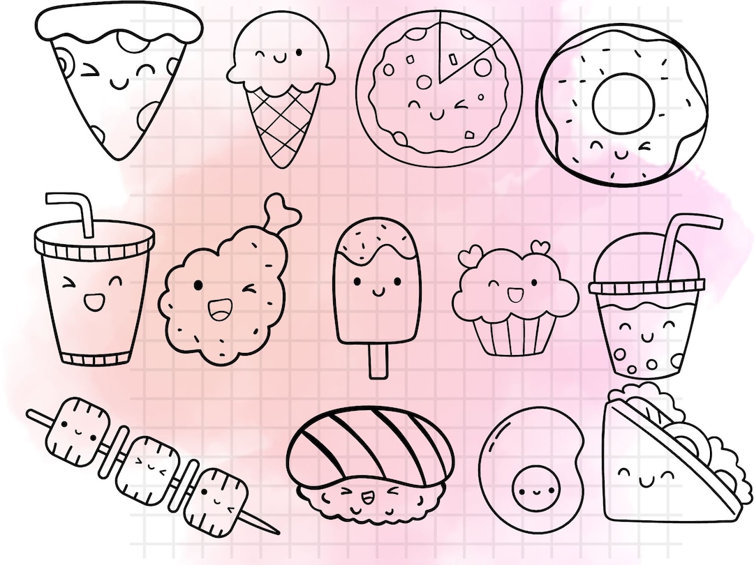 Kawaii Sweets Clipart\cute Sweet Candy Clipart\food Cake Donut Cupcake ...