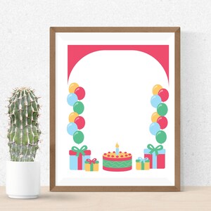 Watercolor Birthday Party Borders\ and Frames Clipart Bundle of ...