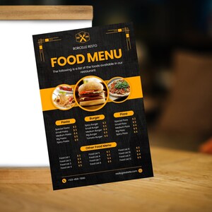 Restaurant Menu Template\ Food Menu Template\ Editable Restaurant Food ...