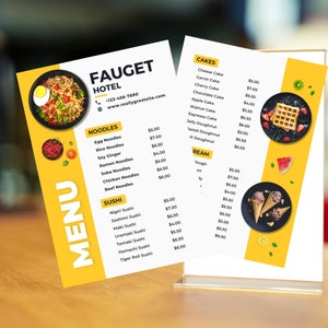 Restaurant Menu Template\ Food Menu Template\ Editable Restaurant Food ...