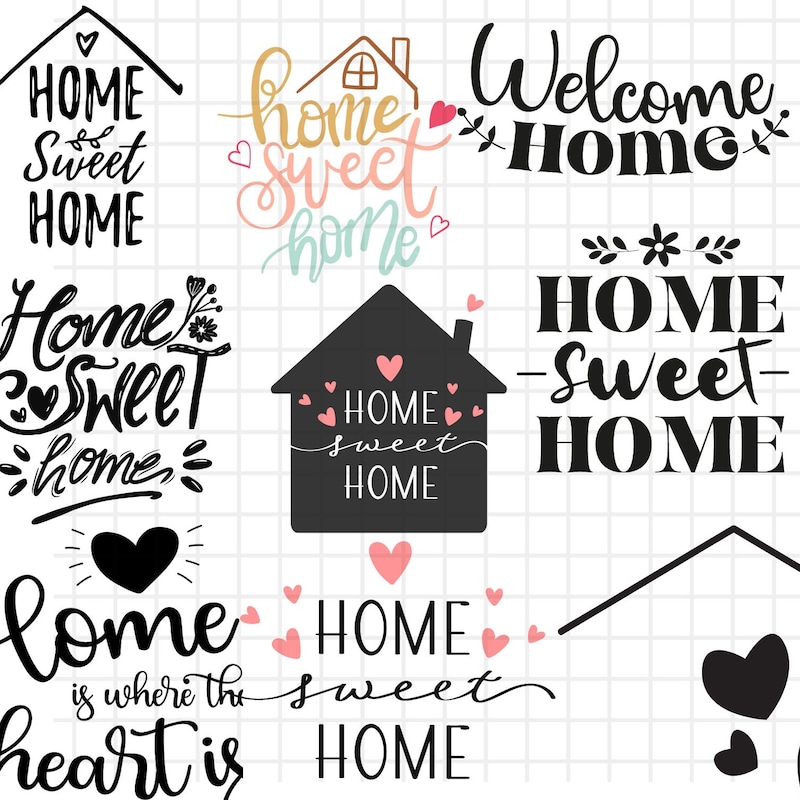 Sweet Home Clipart - Etsy