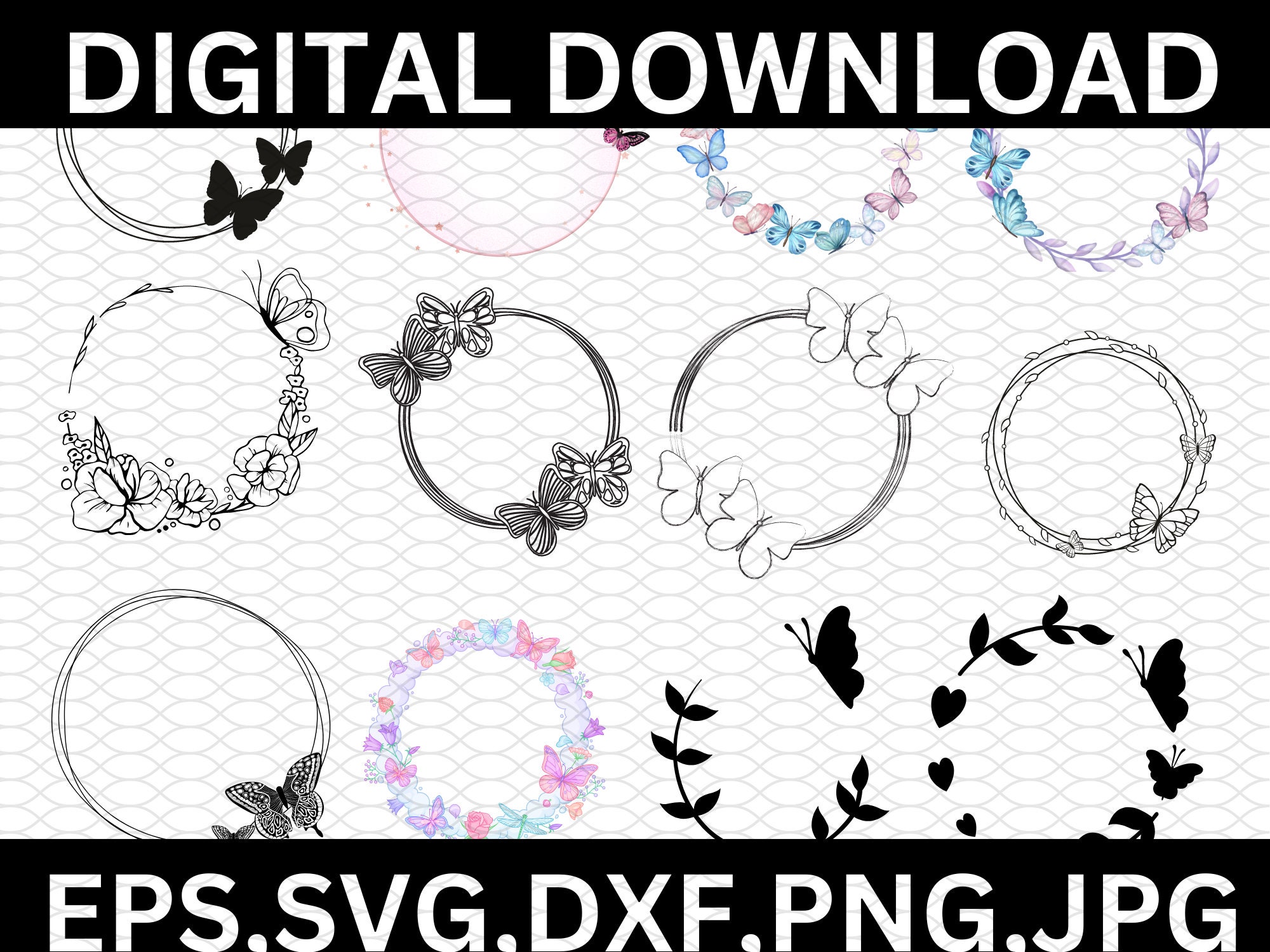 BUTTERFLY MONOGRAM SVG Butterfly Wreath Svg Circle Monogram Svg ...