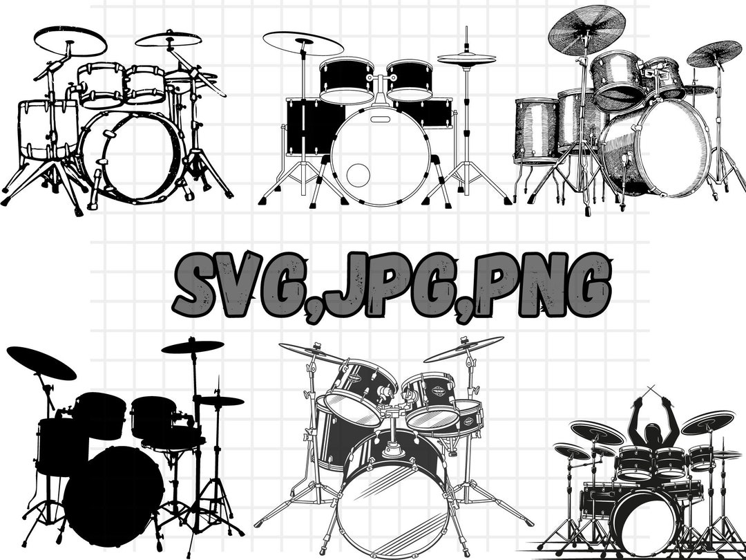 Drum SVG Bundle\ Drum Monogram\ Music Clipart\ Rock Svg File\ Drum Set ...