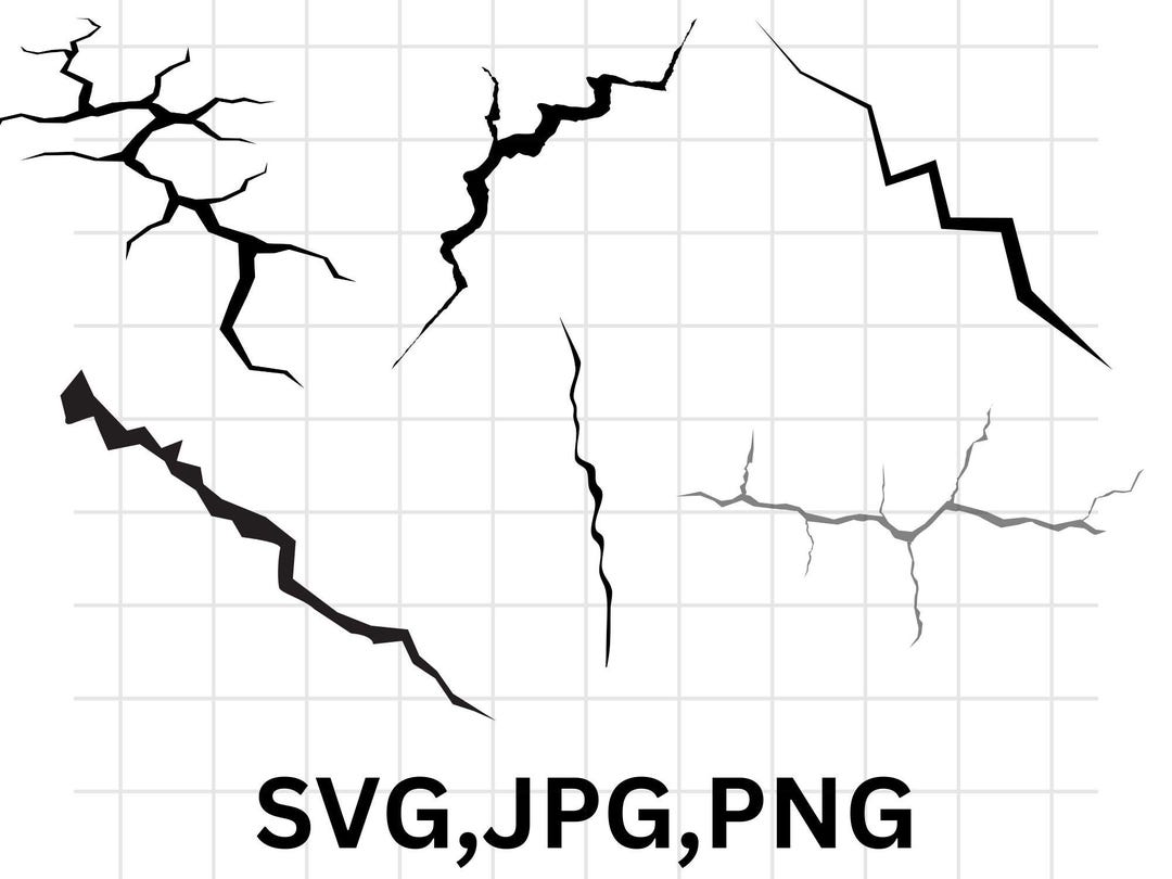 Crack Clipart Bundle\ Cracks SVG\ Lightning\ Vector\ Stencil\ Instant ...
