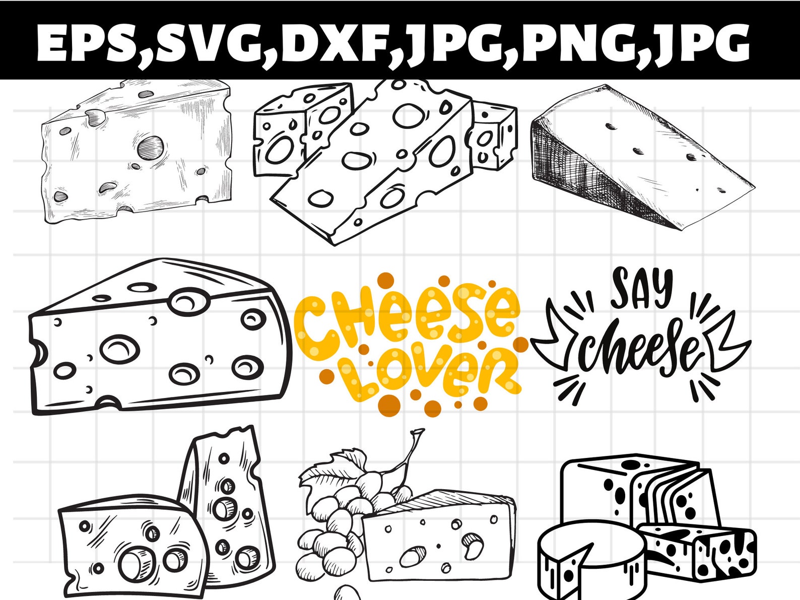 Cheese SVG Bundle Cheese SVG Cheese Clipart Cheese Cut Files for ...