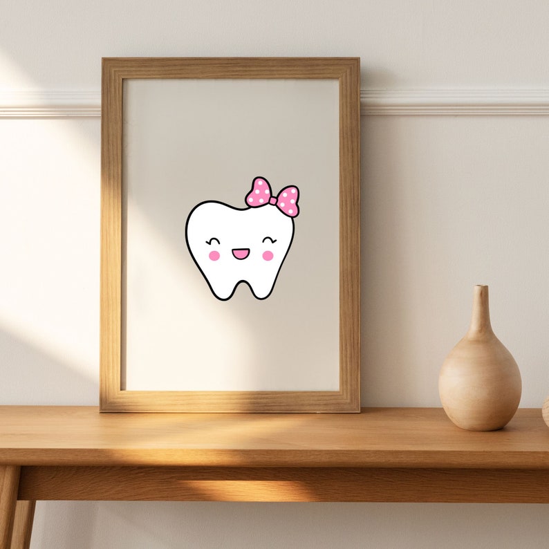 Tooth Fairy SVG\ Cute Girl Tooth With Crown Cut Files\ Vector Kawaii ...