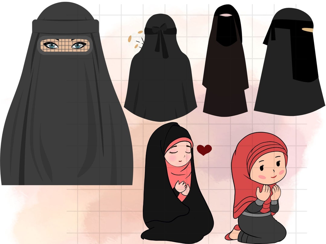 Women in Niqab Clipart\ Niqabi Clipart\ Muslim Clipart\ PNG\ SVG ...