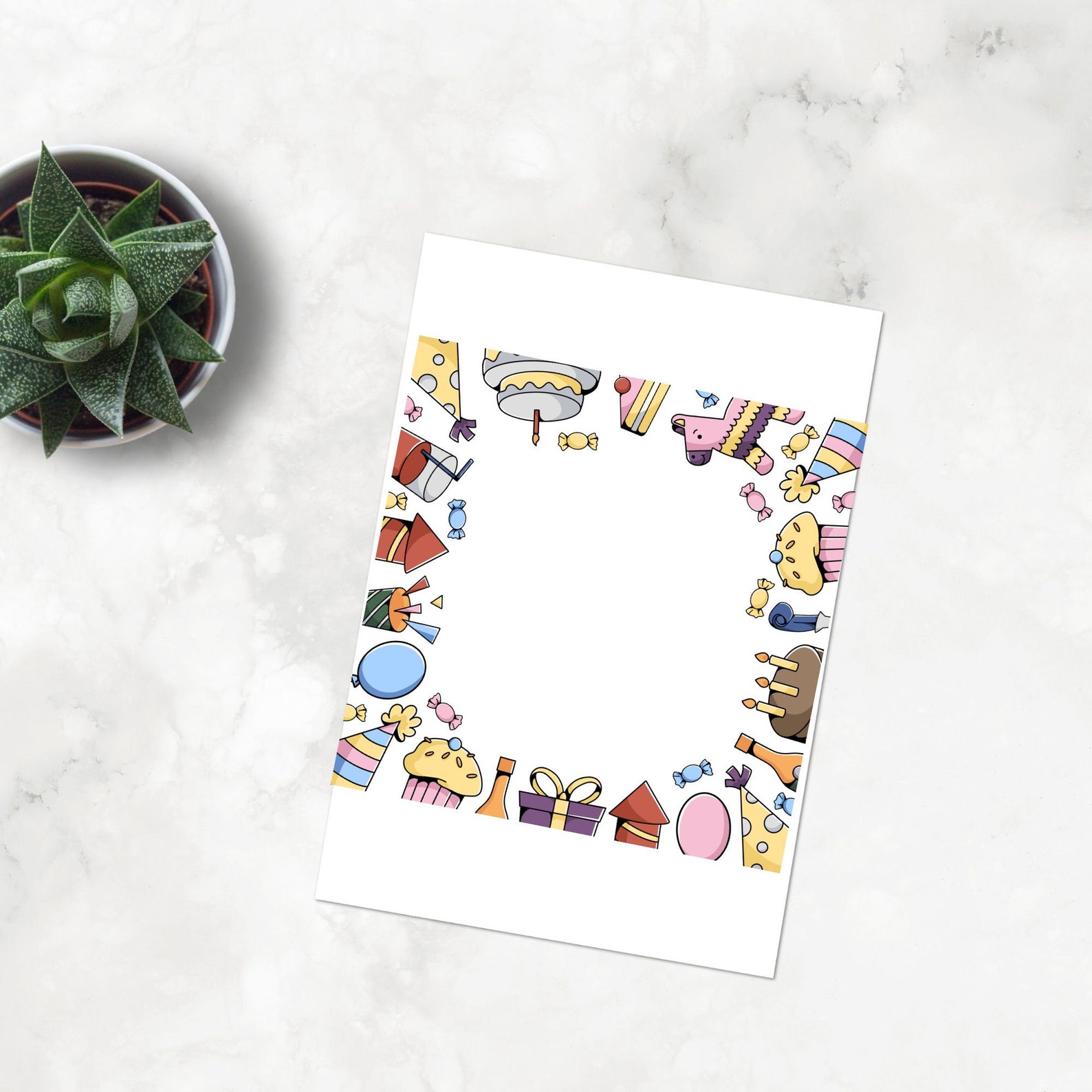 Watercolor Birthday Party Borders\ and Frames Clipart Bundle of ...