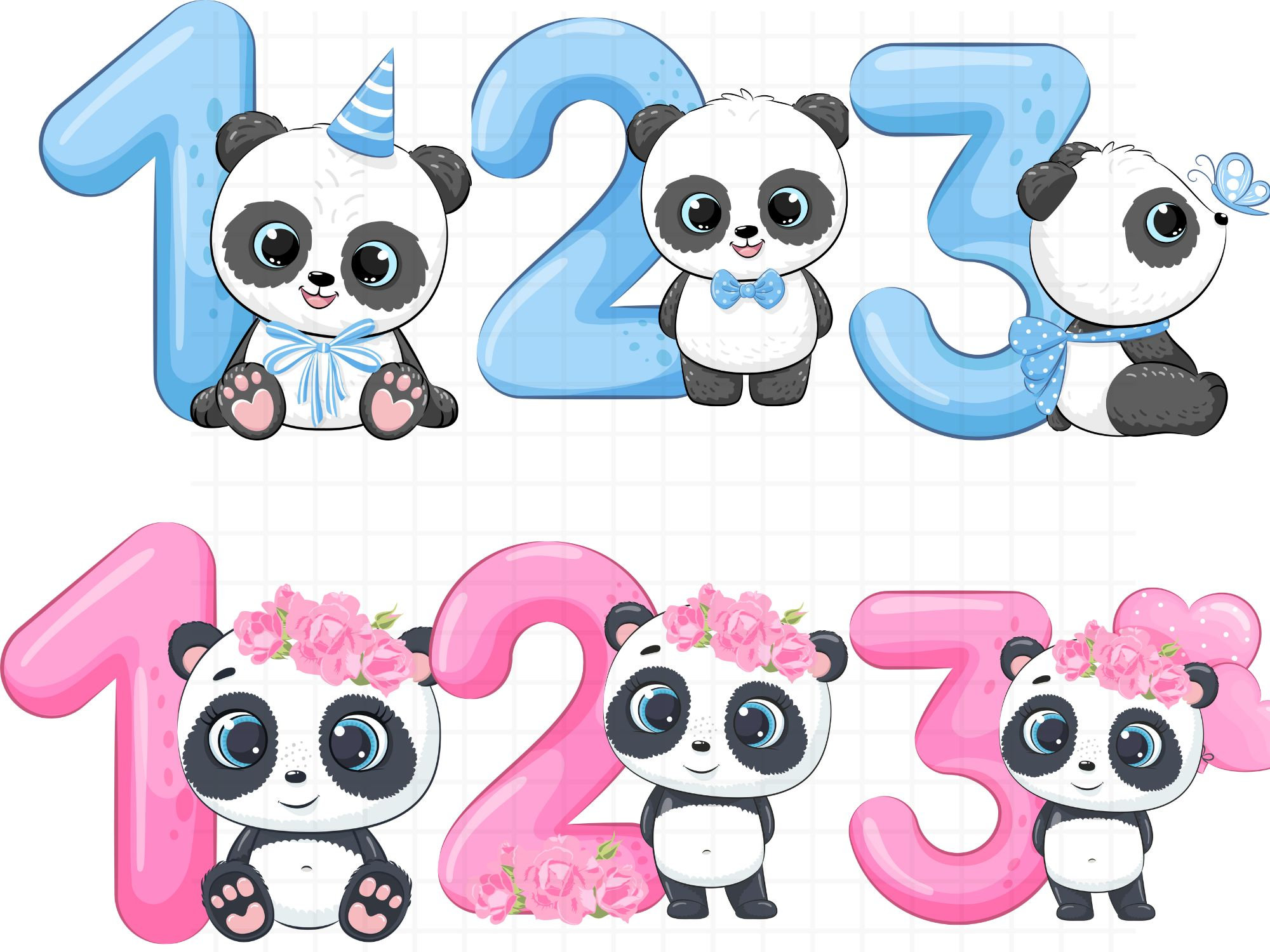 Birthday Boy PNG Baby Panda Png Cute Panda Png Panda Boy PNG Rainbow ...
