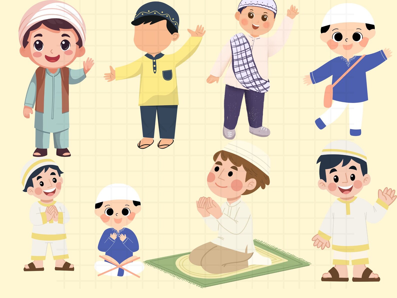 Muslim Boy Islamic Digital Planner Sticker Cute Boys Kid Muslim Kid ...