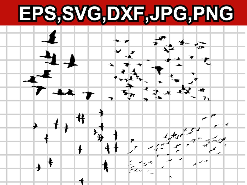 Flying Birds SVG Bundle Flying Bird Svg Flock of Flying - Etsy