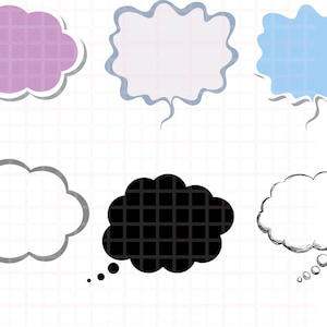 Thinking Bubble SVG Bundle\ Svg Files for Cricut\ Cartoon Svg\ Bubble ...