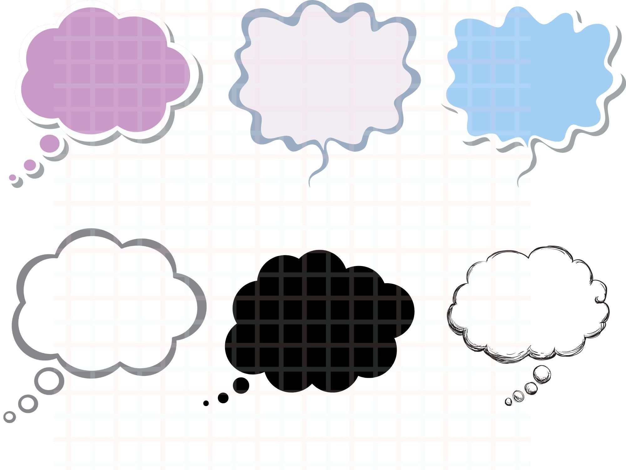 Thinking Bubble SVG Bundle\ Svg Files for Cricut\ Cartoon Svg\ Bubble ...