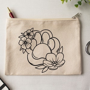 Floral Paws Svg\ Pet Paw Svg\ Flower Cat Paw SVG\ Paw Print Svg\ Pets ...