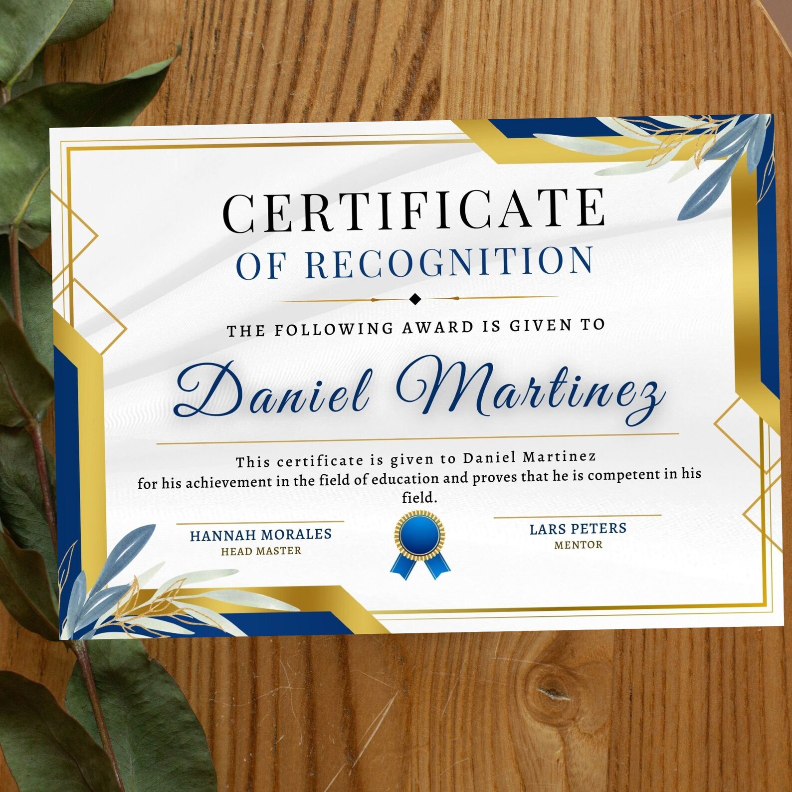 Editable Certificate of Recognition Template\ Editable Printable ...