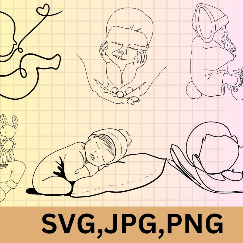 Baby Line Drawing - Etsy