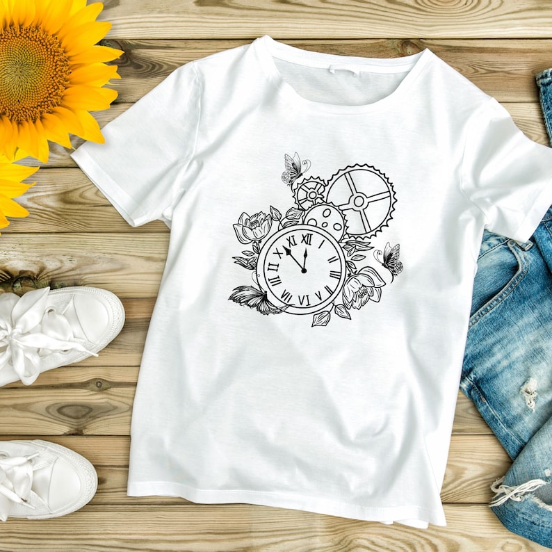 Floral Clock Svg File Vintage Floral Clock Svg Wedding Clock - Etsy