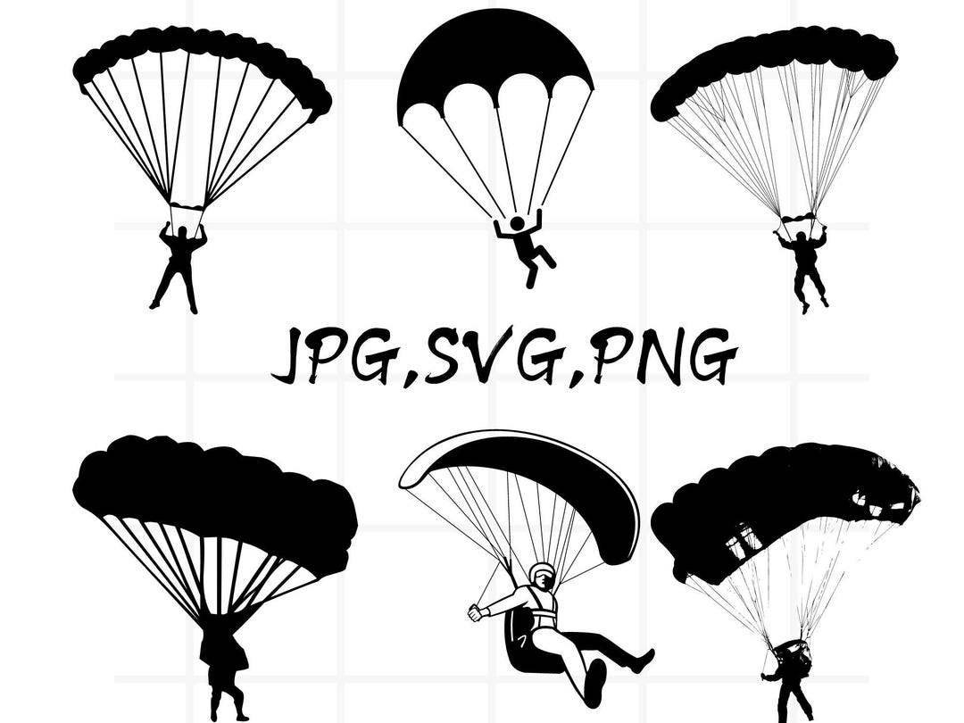 Skydiving Svg\ Parachute Svg\ Skydiving Silhouette\ Sky Diving Clipart ...