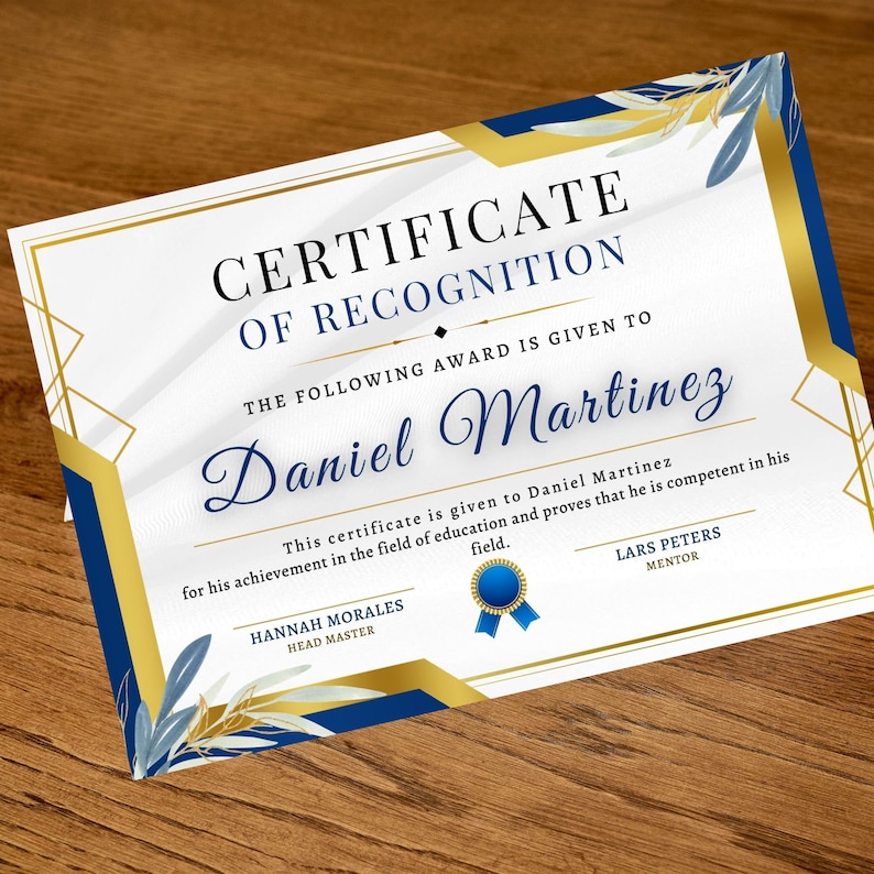 Editable Certificate of Recognition Template\ Editable Printable ...