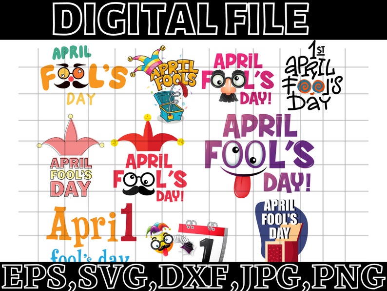 April Fools Day Svg Bundle Funny Svg April 1st JPG April Fools Day ...