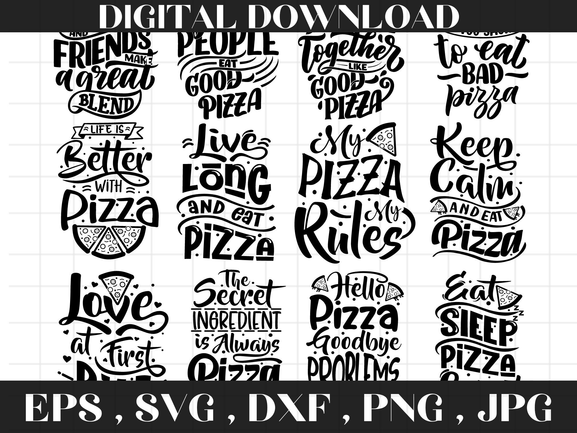 Pizza Svg Bundle Pizza Png Bundle Pizza Clipart Bundle Pizza ...