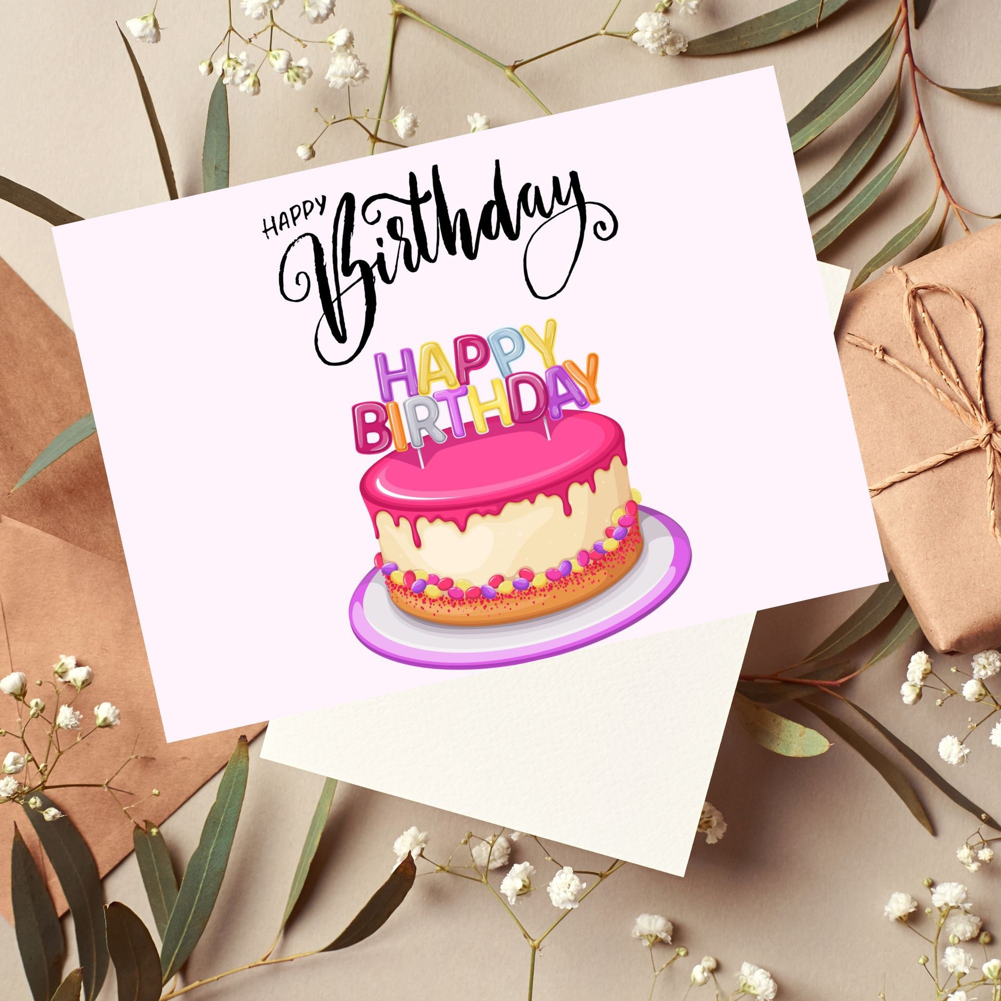 Printable Birthday Card Happy Birthday Card Printable - Etsy