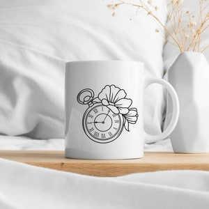 Floral Clock Svg File\ Vintage Floral Clock Svg\ Wedding Clock Svg ...