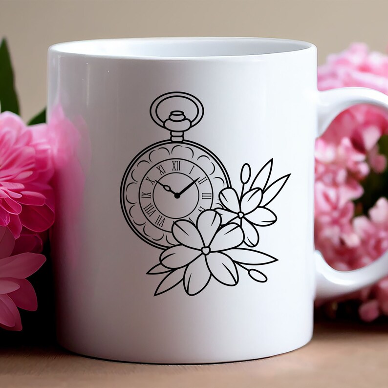 Floral Clock Svg File Vintage Floral Clock Svg Wedding Clock - Etsy