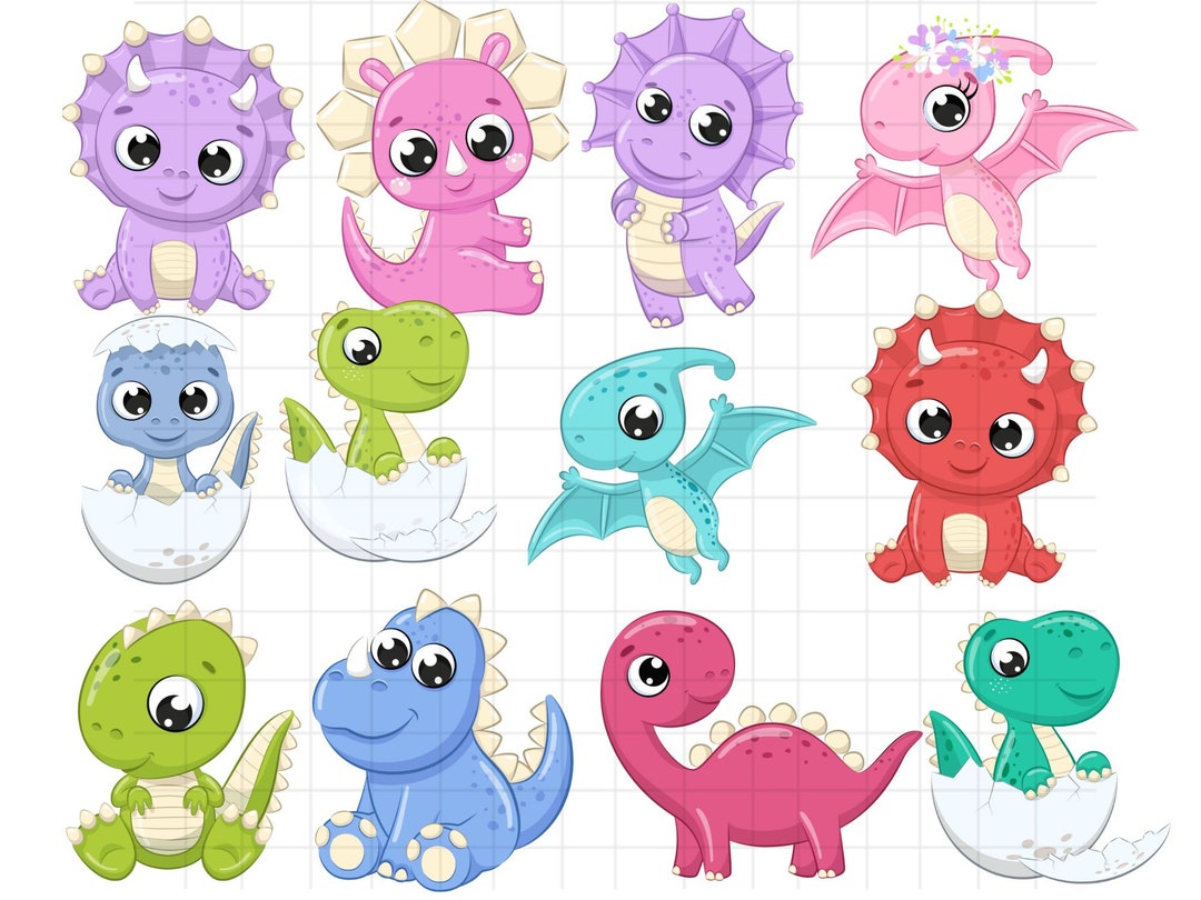 Baby Dino SVG Bundle\ T-rex Brontosaurus Stegosaurus\ Triceratops ...