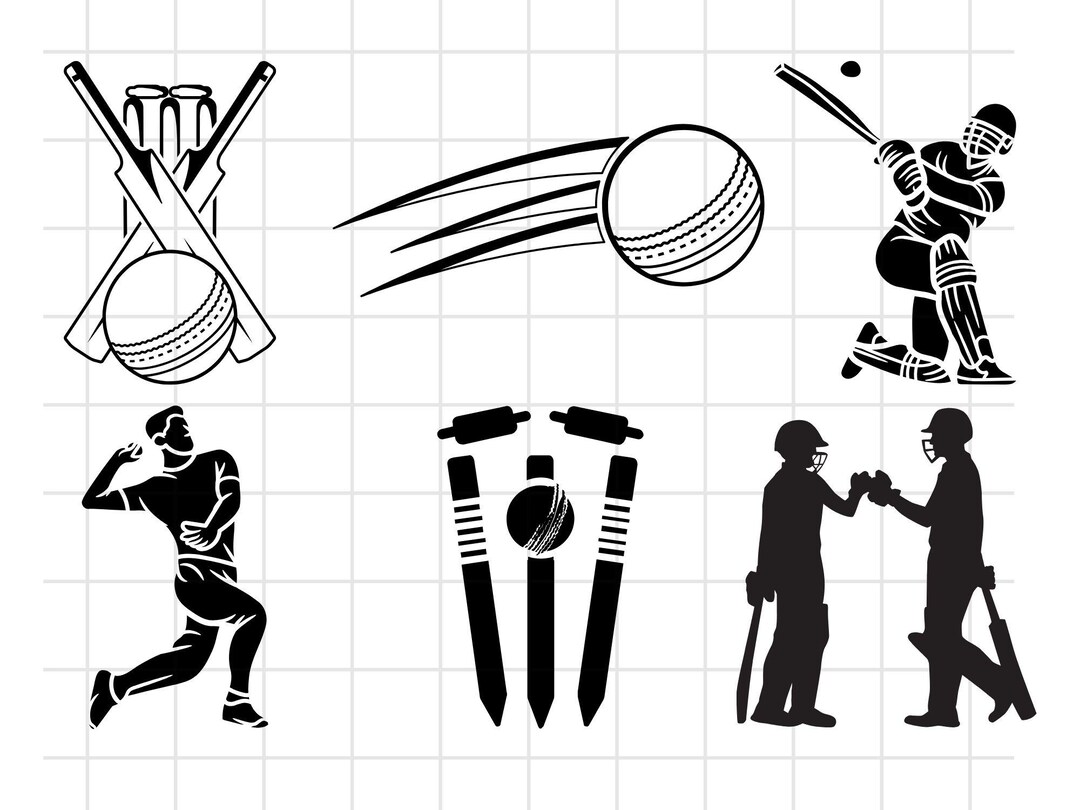 Cricket Silhouette Pack\ Cricket SVG\ PSL\ Cricke\ Cricket Bat\ Cricket ...