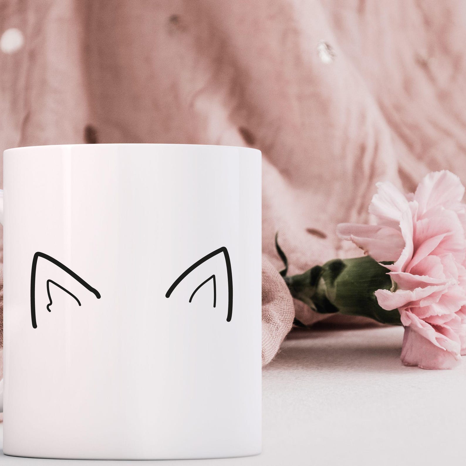 Cat Ears Line Drawing Bundle\ Cat Breeds Ears\ Kitten Svg\ Line Drawing ...