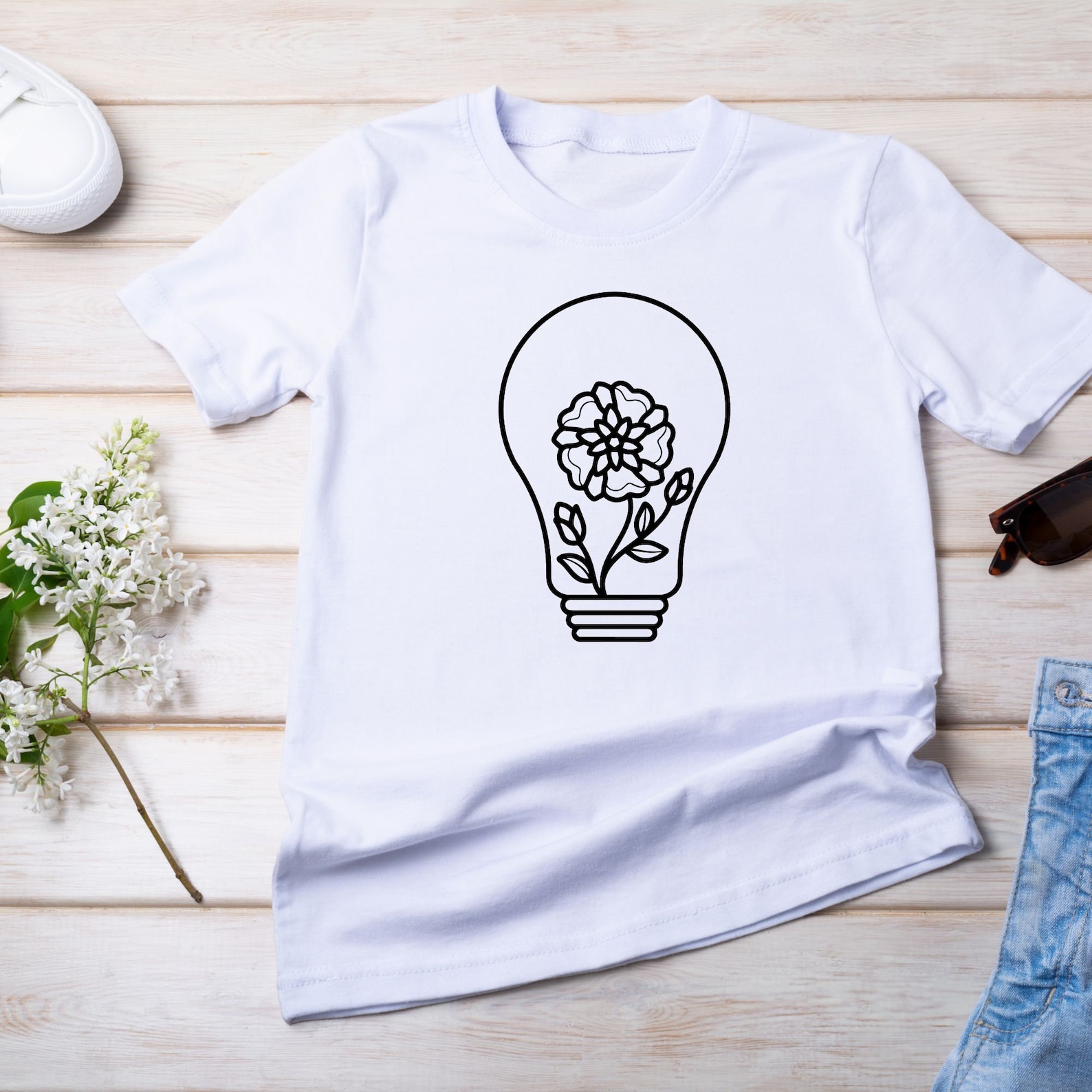 Floral Lightbulb SVG Flower Light Vector Lightbulb Clipart Lightbulb ...