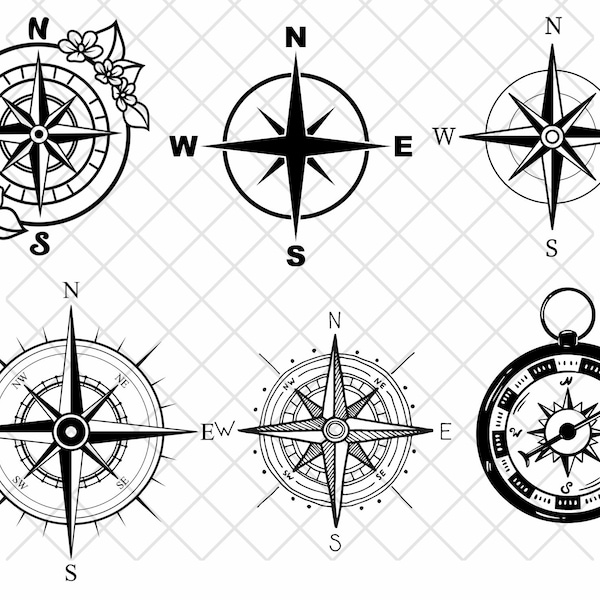 Compass Svg - Etsy