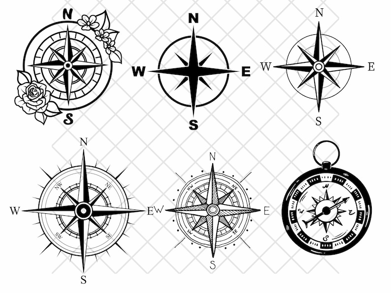 Compass Svg\ Compass Rose Svg Bundle\ Compass\ Kompass Svg\ Nautical ...